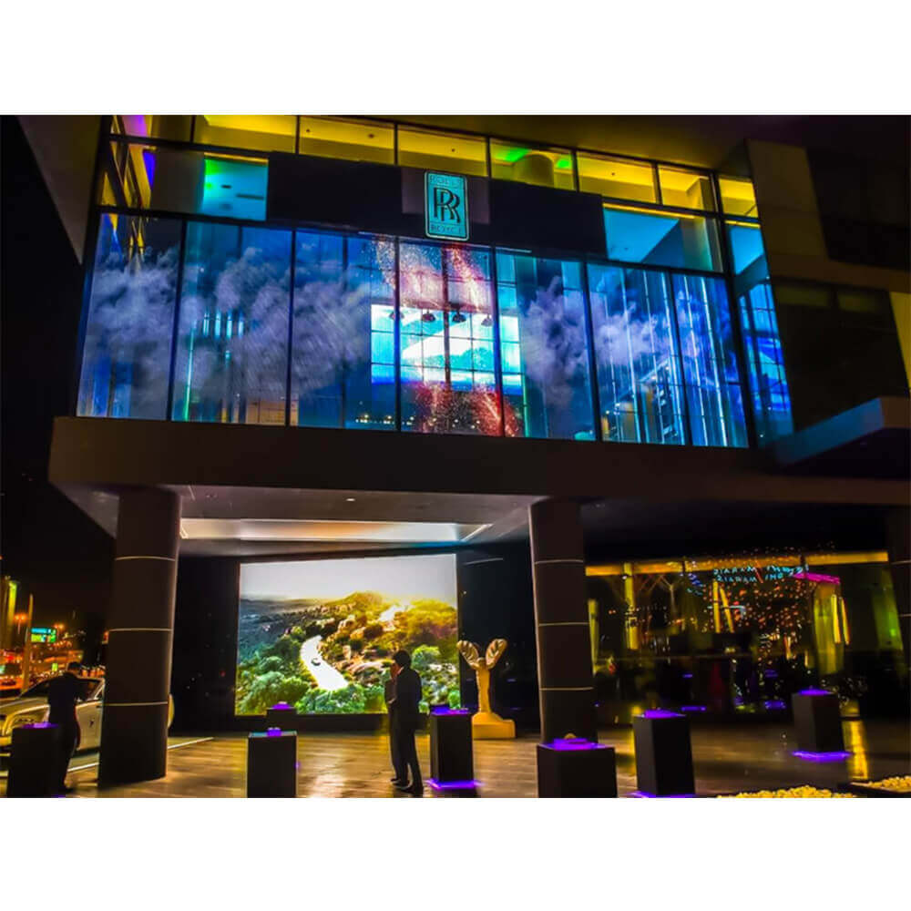 P16x16mm Waterproof Outdoor Transparent Screen Mesh Led Curtain with ...